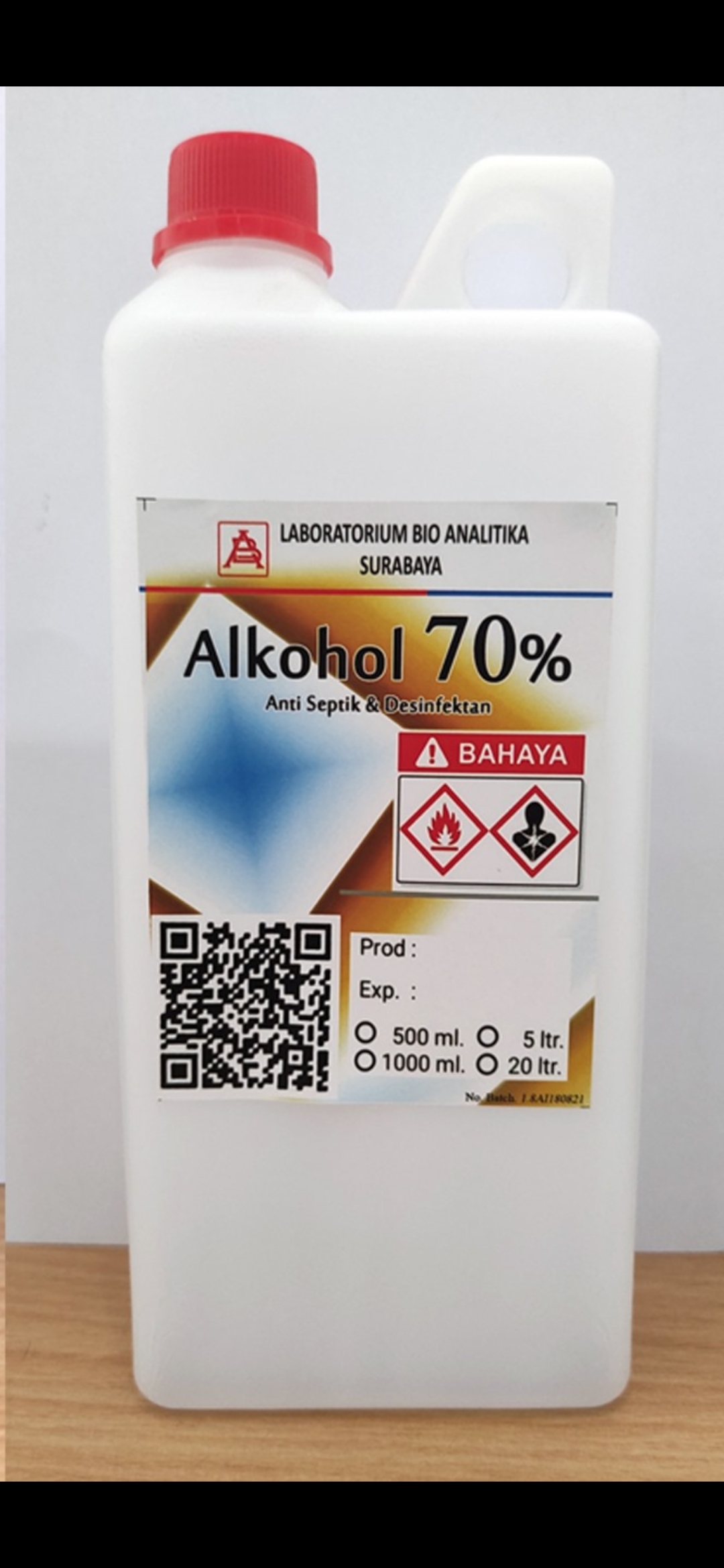Alkohol medis 70% dan 96% kemasan 1 liter | Alat Kesehatan Murah Surabaya